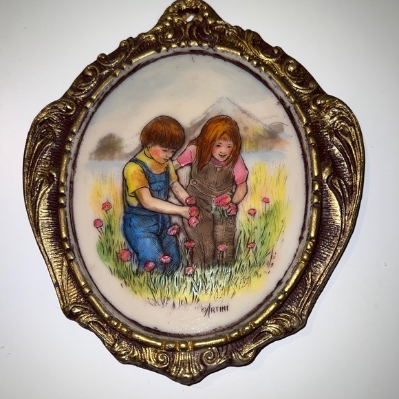 Artini | Art | Two Vintage Artini Sculptured Engraving Hand Painted ...